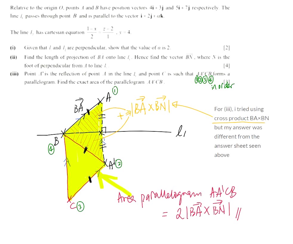 For iii I Tried Using Cross Product BA BN But My Answer Was For iii I Tried Using Cross Product BA BN But My Answer Was